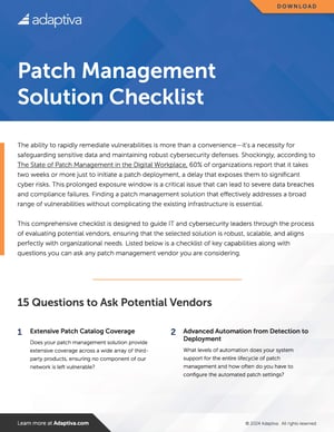 Checklist: 15 Must Ask Questions Before Selecting a Patching Vendor